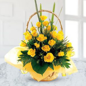 Yellow Rose Basket | Flowerzila.com