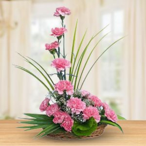 15 pink carnation arrangement | Flowerzila.com