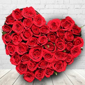40 Roses Heart Shape | Flowerzila.com