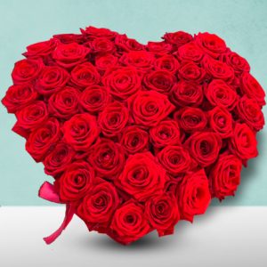 75 Roses Heart Shape | Flowerzila.com